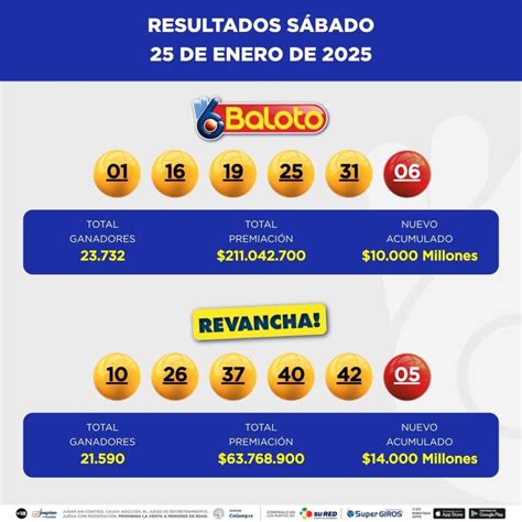 Baloto Y Baloto Revancha Resultado Y Número Del Sábado 25 De Enero De