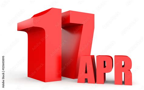 April 17 Text On White Background Stock Illustration Adobe Stock