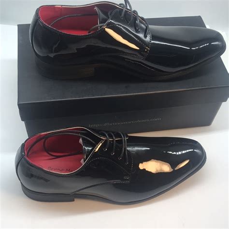 Bruno Marc Shoes Bruno Marc Mens Faux Patent Leather Dress Shoes