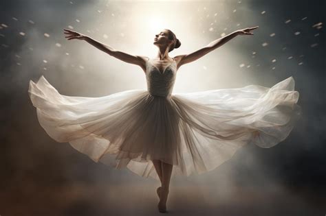 Premium Ai Image Graceful Ballerina In Midleap Pose Generative Ai