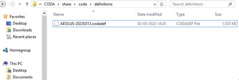 Aeolus L2b Dbl File Unable To Read Coda Atmospheric Toolbox