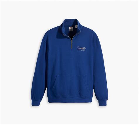 Relaxed Fit Graphic 14 Zip Sweatshirt Blue Levis® Us