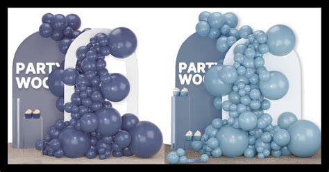 Partywoo Dusky Blue Balloons 138 Pcs And Partywoo Light