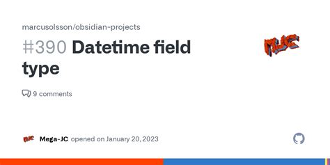 Datetime Field Type · Issue 390 · Marcusolssonobsidian Projects · Github