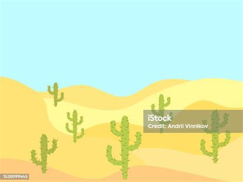 미니멀한 스타일의 선인장이 있는 사막 풍경 선인장과 멕시코 사막입니다 사막 모래 언덕과 구불구불한 언덕이 있는 서쪽 풍경 포스터 인쇄물 및 배너를 위한 디자인 벡터 그림 0