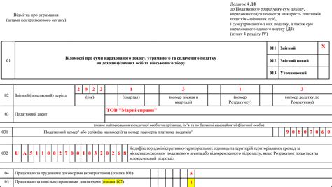 Приклад №13 1 обєднаного звіту 1ДФ Додаток 4ДФ за березень договір