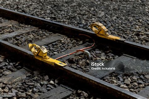 Train Stopper Or Train Bumper Installed On Track For Break Train Stopper For Stop Train Running