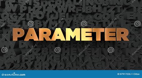 Parameter Gold Text On Black Background 3d Rendered Royalty Free