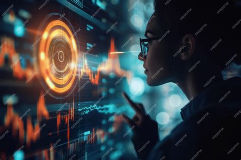 Futuristic Ai Concept With Digital Human Interface And Data Visualization In Cybernetic Art