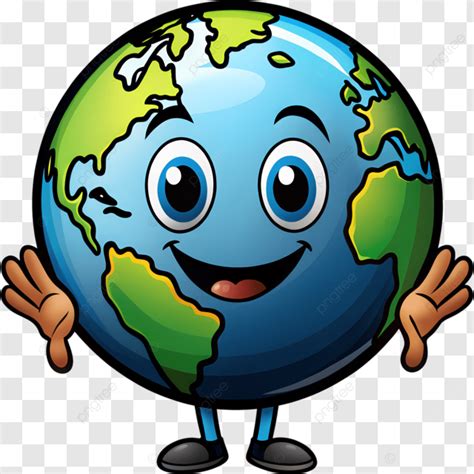 Smiling Earth Cartoon Clipart Con Planeta Dando Un Gesto De Pulgares