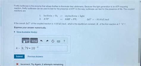 Solved Firefly Luciferase Is The Enzyme That Allows