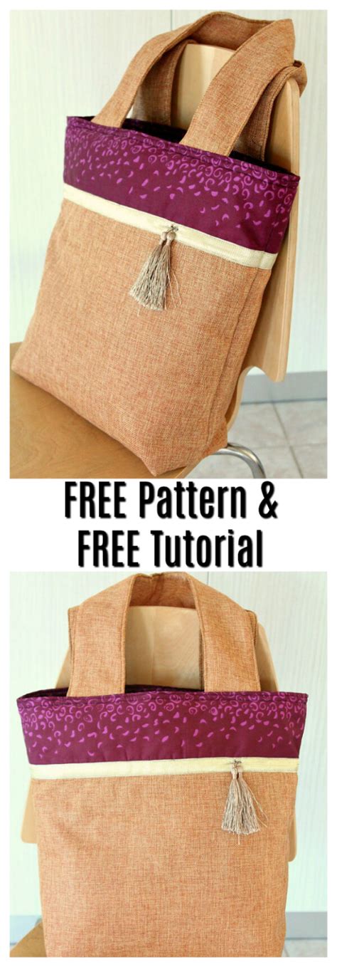 Easy Burlap Tote Bag Free Sewing Pattern And Tutorial Sew Modern Bags