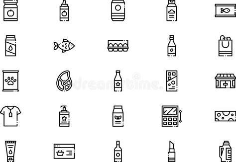 Supermarket Icons Collection Is A Vector Illustration With Editable