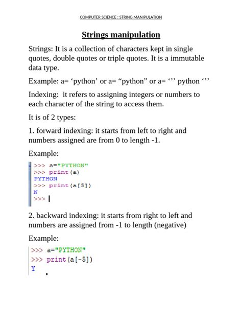 Strings Manipulation Pdf