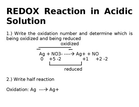 Redox Reaction In Acidic And Basic Solution Redox Reaction In Acidic