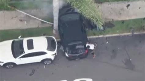 High Speed Los Angeles Police Chase Ends In Dramatic Crash Video Shows