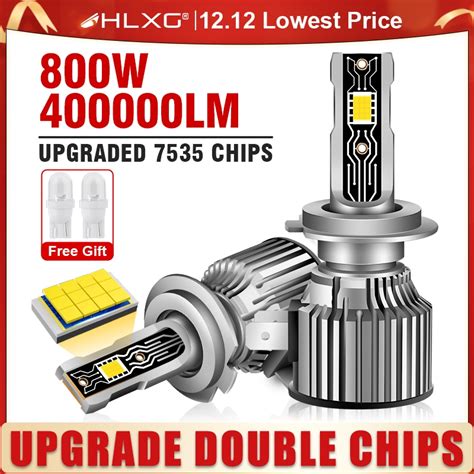Plug PlayTurbo 2pcs H7 LED Canbus Car Headlight Bulbs H4 H11 9005 400000LM 800W 7535 CSP 9012