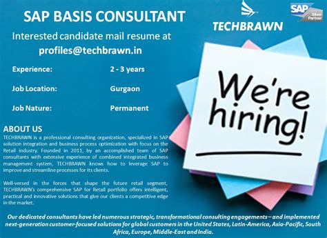 Techbrawn Sap Sapbasis Gurgaon Sapbasis Basis Sapsecurity Sapjobs Sapcommunity