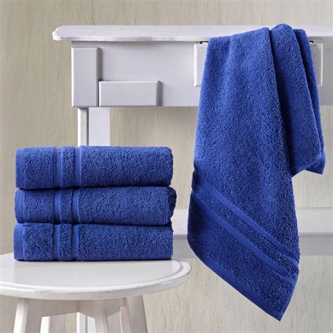 Hawmam Linen Royal Blue Hand Towels Set Of 8 16 X 29 100 Turkish