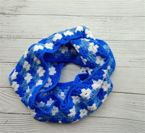 Crochet Granny Diamond Infinity Scarf Free Pattern Toyslab Creations
