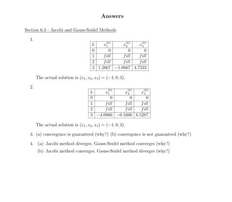 Solved Section Jacobi And Gauss Seidel Methods Do Chegg