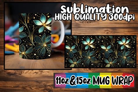 Glittering Elegance Gold And Black Mug Wrap 2995365