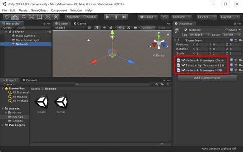 Unity 同士のデータ送受信で Mirror の最小構成 株式会社tks2