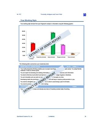 Dermatoglyphics MI Analysis Report Demo PDF