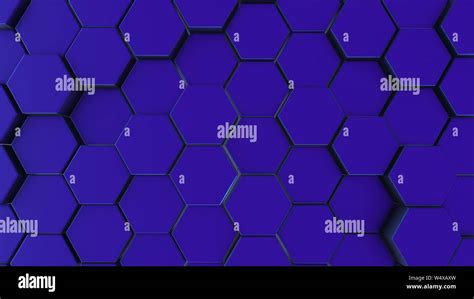 Blue Hexagonal Motion Background 3d Render Of Simple Primitives With