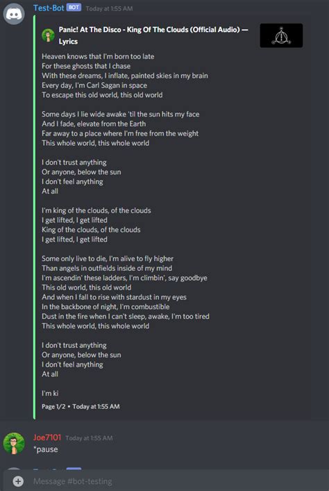 New Lyrics Embed Issue Sudhanplayz Discord Musicbot Github