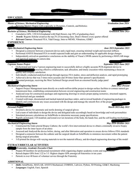 Please Bash My Resume Going To Start Applying To Full Time Jobs Want