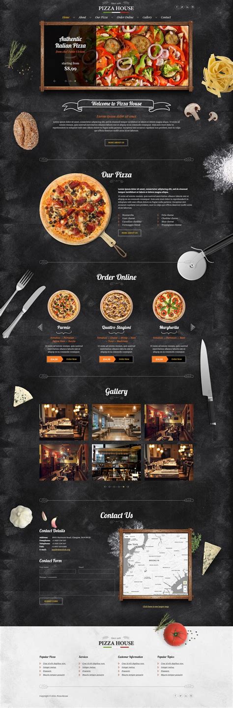 Pizza House HTML Template On Behance Restaurant Website Design Food Web Design Pizza Menu