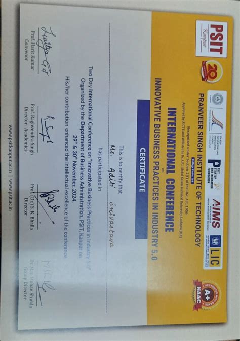 Aditi Srivastava On Linkedin Industry5 Psit Innovativebusinesspractices Globalconference