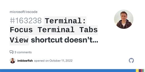 `terminal Focus Terminal Tabs View` Shortcut Doesnt Work · Issue