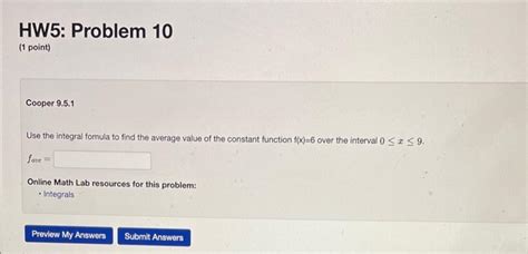 Solved Use The Integral Fomula To Find The Average Value Of