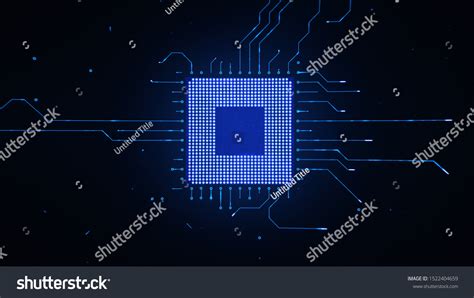 Microchip Cpu Processor Turning On Background Stock Photo Shutterstock