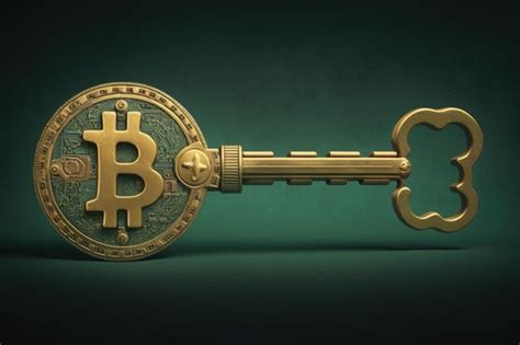 Premium Ai Image Bitcoin Key Isolated On Green Background Ai