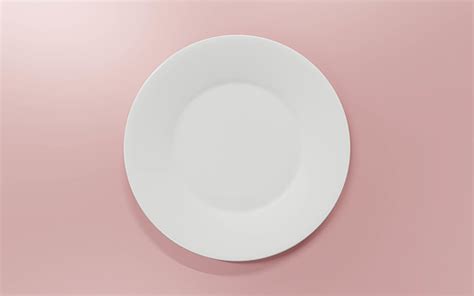 연어 핑크 배경에 빈 접시입니다 복사 공간 3d 렌더링 일러스트레이션이 있는 맨 위 보기 개념에 대한 스톡 사진 및 기타 이미지