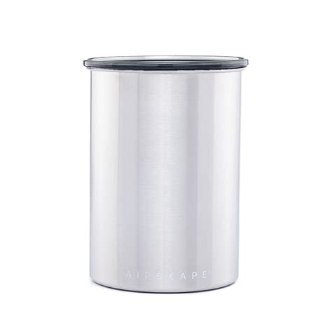 Airscape Classic Brushed Steel Coffee Storage Canister 7 In 64 Oz