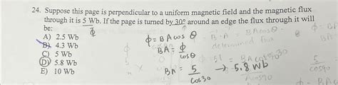 Solved Suppose This Page Is Perpendicular To A Uniform Chegg
