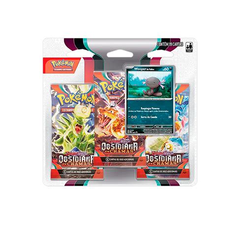 Obsidiana em Chamas Blister Triplo Wooper De Paldea EV3 Pokémon