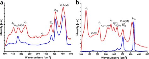 Raman Spectra Average Of 120 Measurements For A 2h Mos 2 Blue And