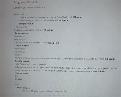 Solved Assignment Content Complete You Lab And Submit Here Chegg