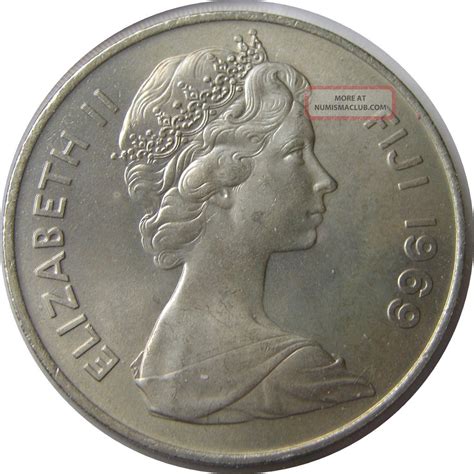 Elf Fiji Islands 1 Dollar 1969 Coat Of Arms