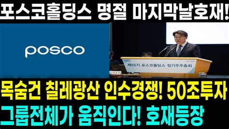 포스코홀딩스 Posco홀딩스 주가전망 🔴명절 마지막날 초대박호재 칠레광산 현금폭탄 목표주가 120만원 정조준 그룹전체가 움직인다 Youtube