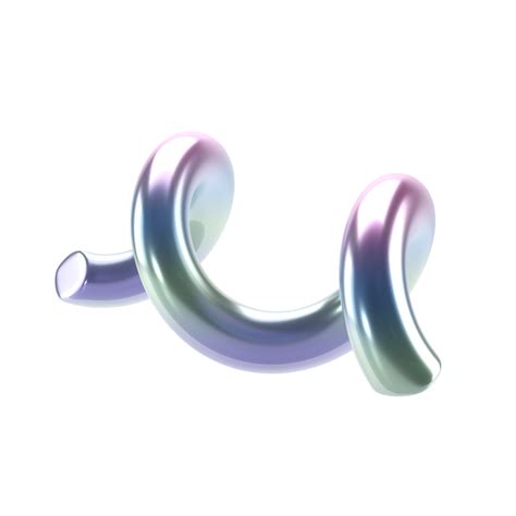3d Spiral Holographic Abstract Shape Glossy Geometric Primitives