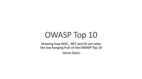 pdf owasp top 10 · owasp top 10 showing how mvc