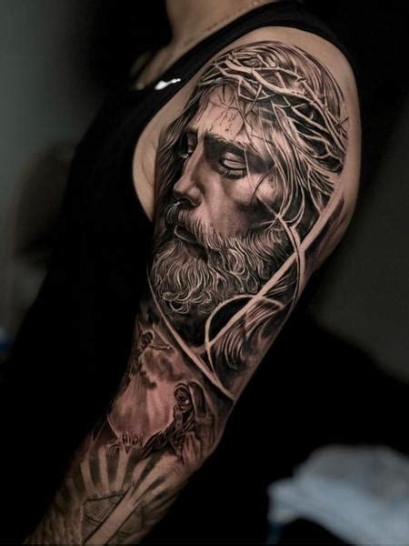 Jesus Sleeve Tattoo