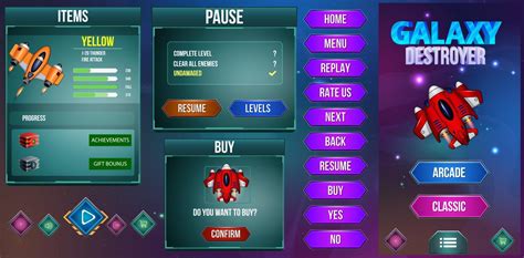 Game Ui Kit With Menus Pop Up Screens And Game Elements