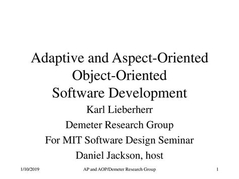 Adaptive And Aspect Oriented Object Oriented Software Development Ppt Download